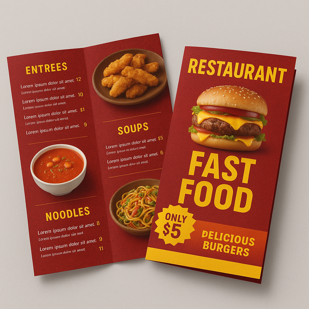 Take-Out Menus - Custom Printed for Restaurants | Printown Imaging